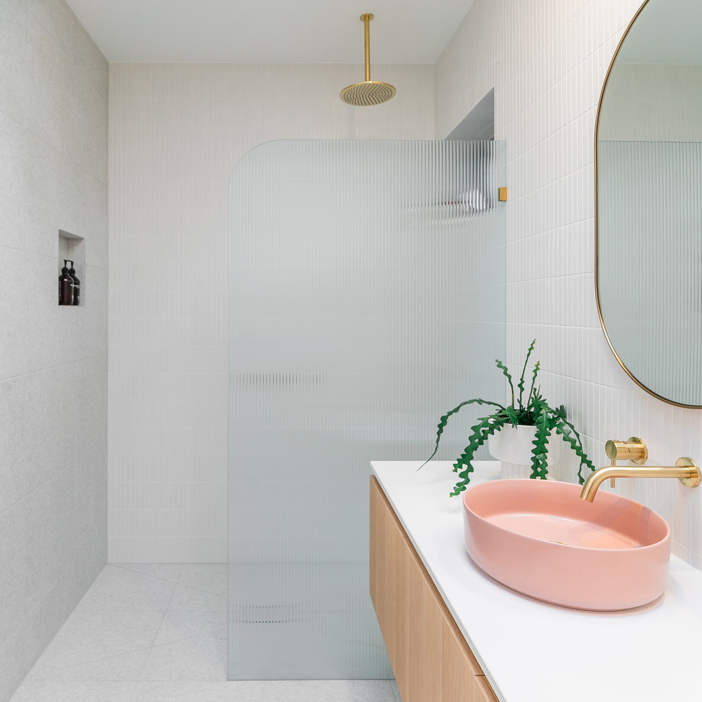 Fluted Radius Shower Screens - Right – Future Glass