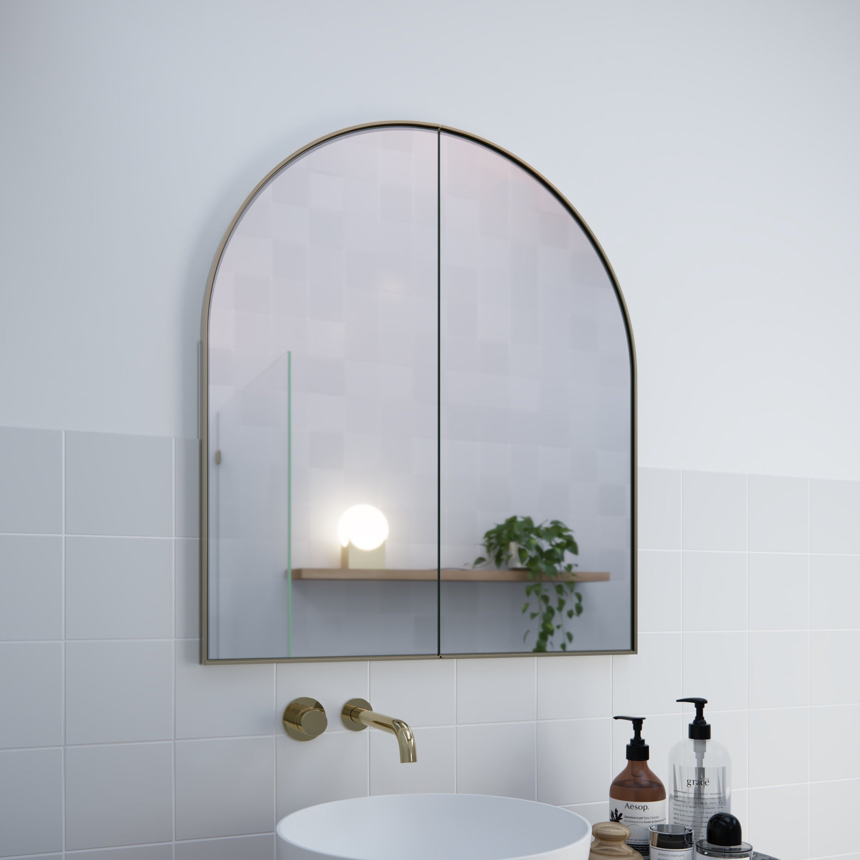 Aria Arch Mirror Cabinet | 860 x 760 – Future Glass